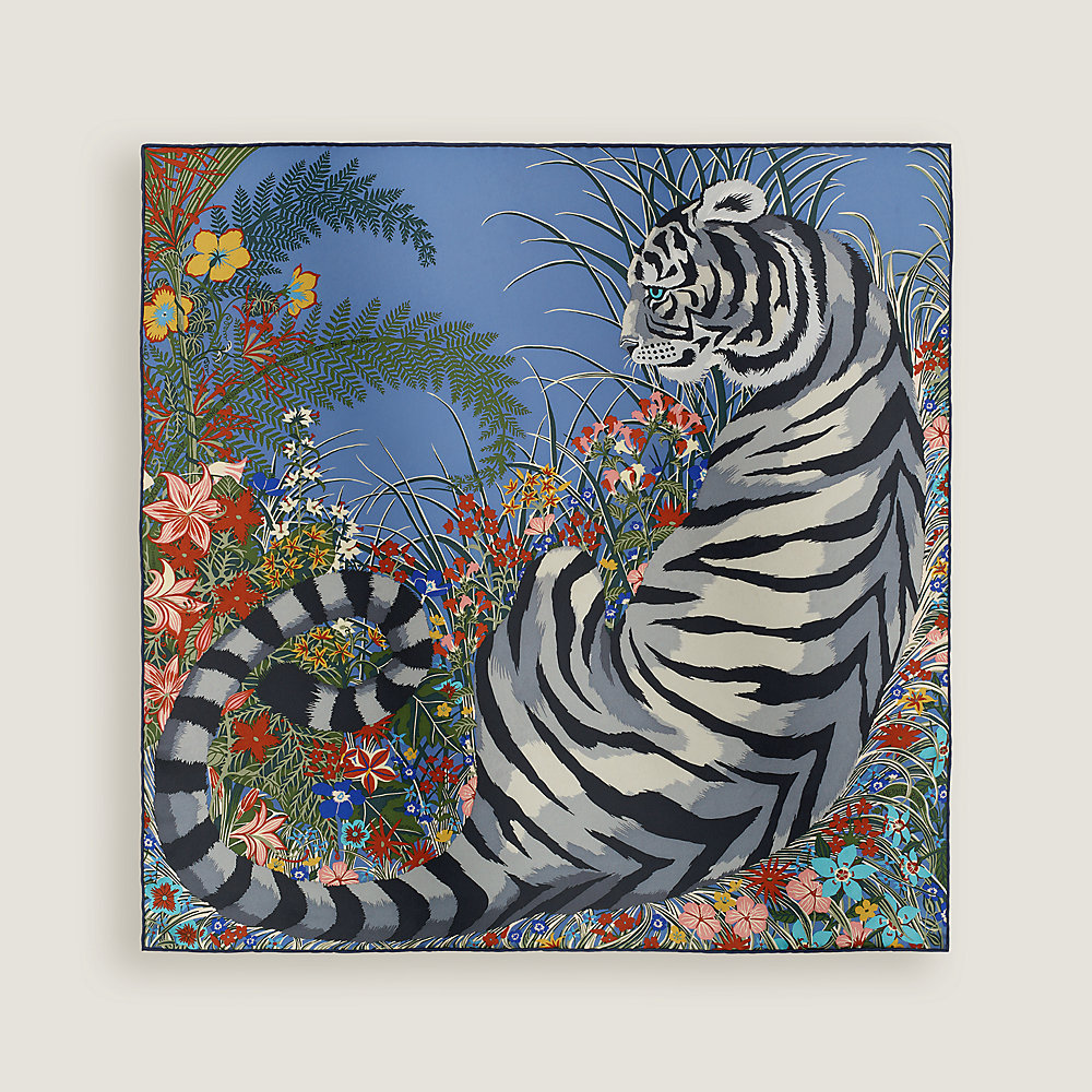 Tyger Tyger scarf 70 - Black | Hermès Australia